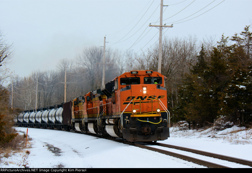 BNSF 9161 CSX Train K042 Crude Oil Loads